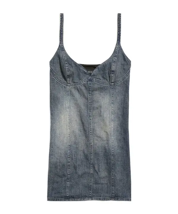 Balenciaga Corseted Denim Mini Dress