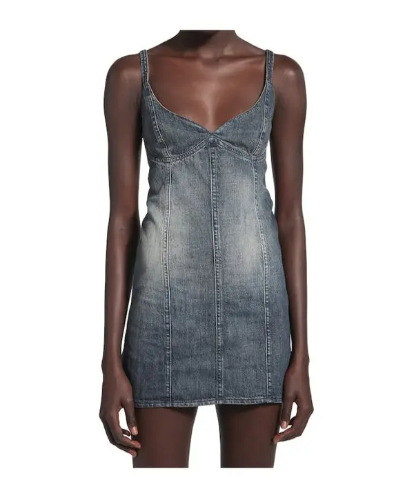 Balenciaga Corseted Denim Mini Dress