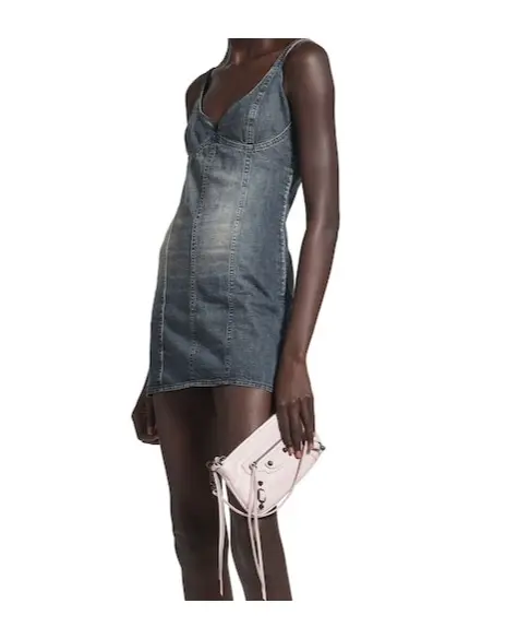 Balenciaga Corseted Denim Mini Dress