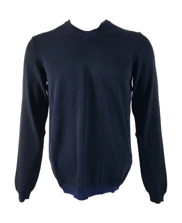 Emporio Armani V-neck Long Sleeve Sweater - Black