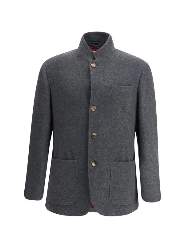 Brunello Cucinelli Single-breasted Jacket With Stand Collar