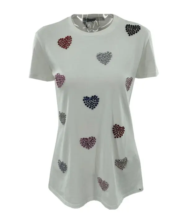 Sportmax Short Sleeve T-shirt With Embellished Hearts