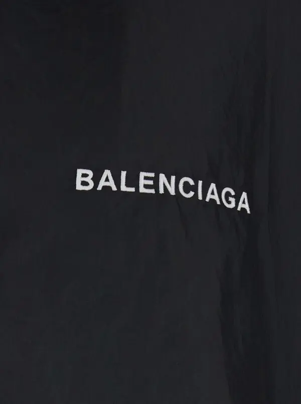 Balenciaga Logo Patch Hooded Coat