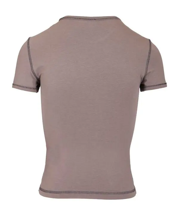 DIESEL® Crewneck T-shirt With Embellished Heart - Gray