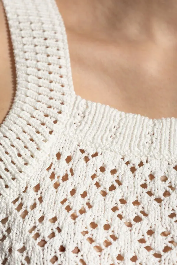 Maison Kitsuné Crochet Tank Top - Cream