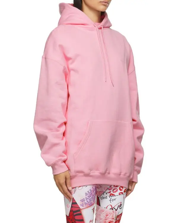 Balenciaga Logo Printed Oversize Hoodie - Pink