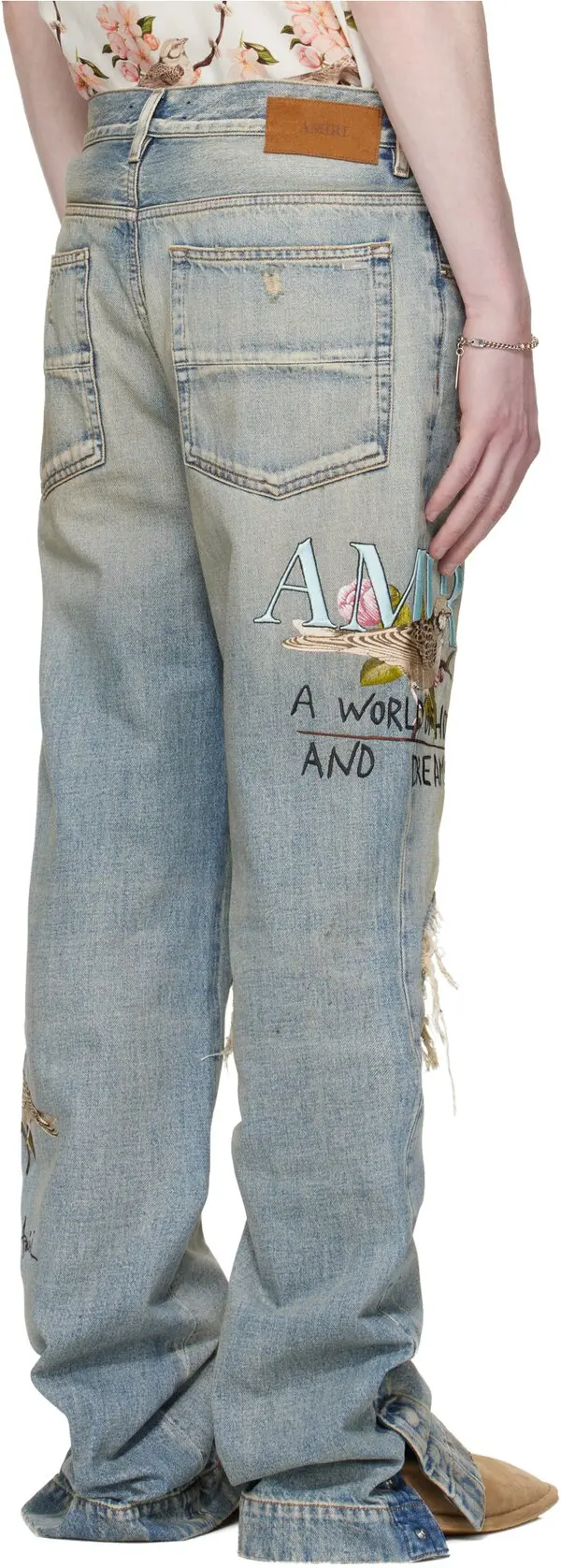 Amiri Chateau Mx1 Distressed Flare Jeans