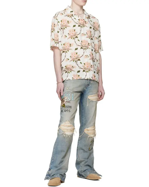 Amiri Chateau Mx1 Distressed Flare Jeans