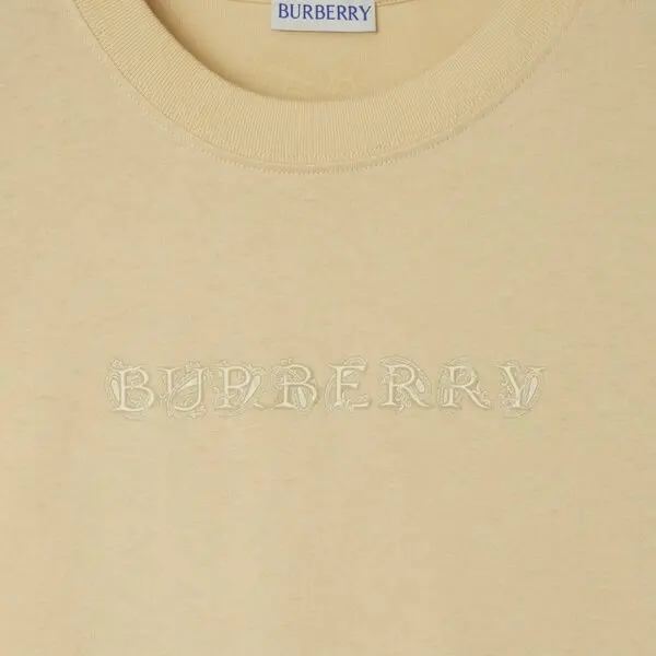 Burberry Logo Embroidered Crewneck T-shirt - Candle