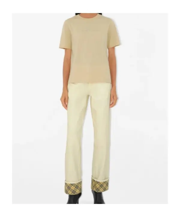 Burberry Logo Embroidered Crewneck T-shirt - Candle