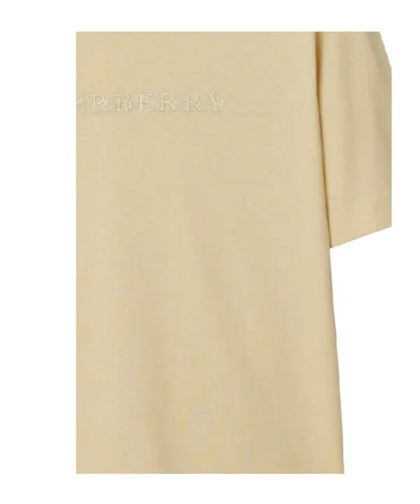 Burberry Logo Embroidered Crewneck T-shirt - Candle