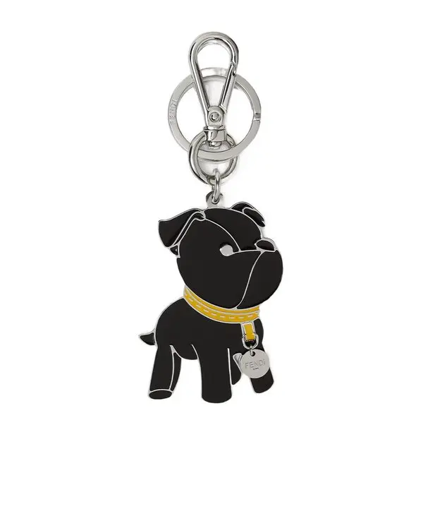 Fendi Ito Dog Detailed Key Ring - Black