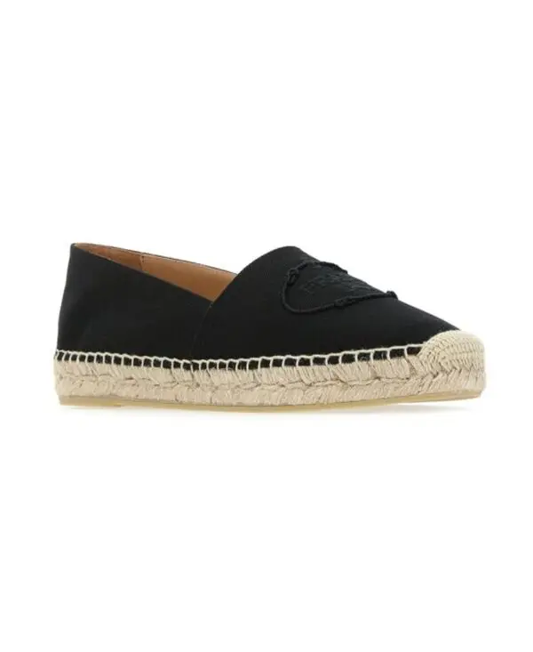 Prada Embroidered Logo Espadrilles - Black