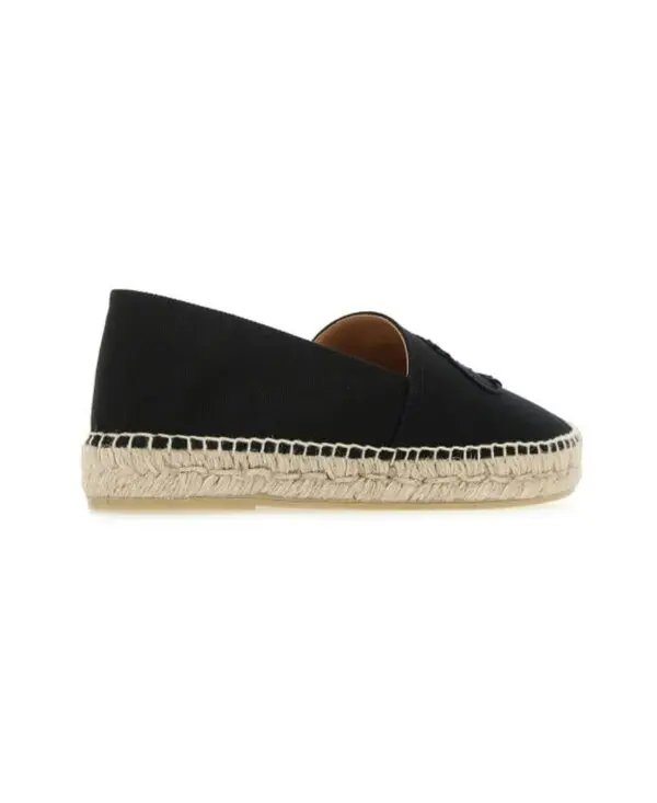 Prada Embroidered Logo Espadrilles - Black