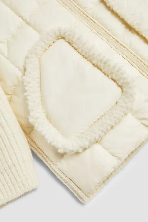 Moncler Padded Zip-up Cardigan With Crocheted Trim