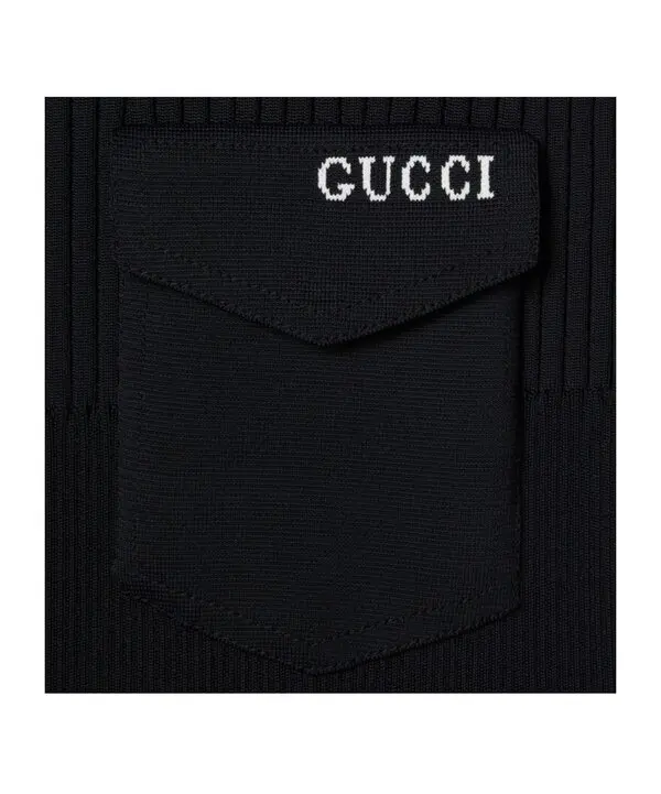 Gucci Logo Intarsia Short-sleeve Dress