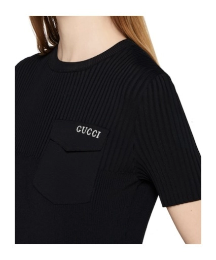 Gucci Logo Intarsia Short-sleeve Dress