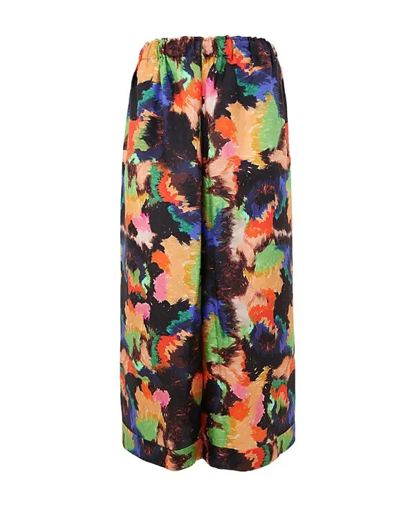 DANIELA GREGIS Abstract Pattern Silk Twill Trousers - Multicolor