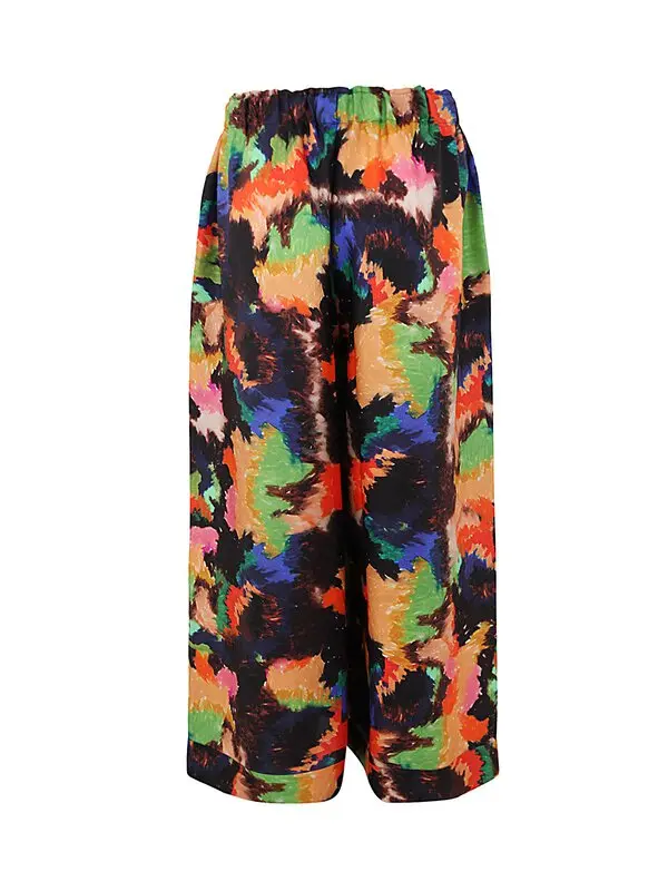 DANIELA GREGIS Abstract Pattern Silk Twill Trousers - Multicolor
