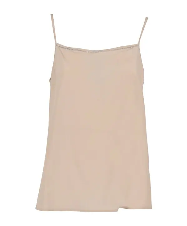 Peserico Beaded-trim Camisole Top - Nude