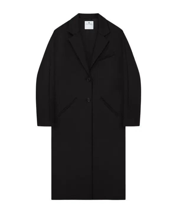 COURREGES Courrèges Cocoon Single-breasted Long Coat - Black