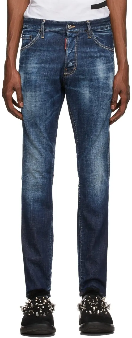 Dsquared2 Faded Effect Skinny Jeans - Blue