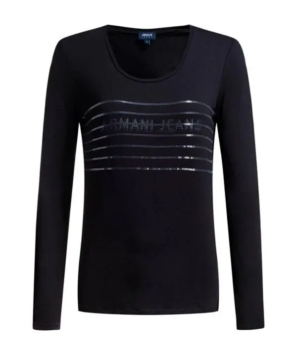 Emporio Armani Embellished Logo Long Sleeve T-shirt