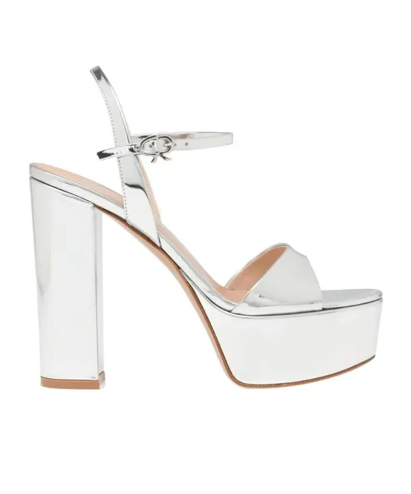 GIANVITO ROSSI Round Toe Platform High Heel Sandals