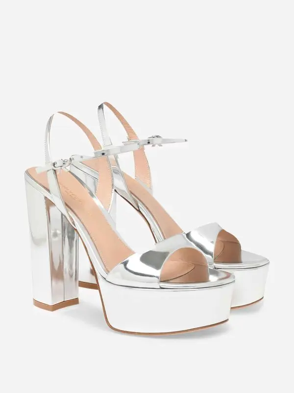 GIANVITO ROSSI Round Toe Platform High Heel Sandals