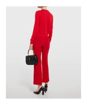 Gucci Double G Embroidered Knit Cardigan