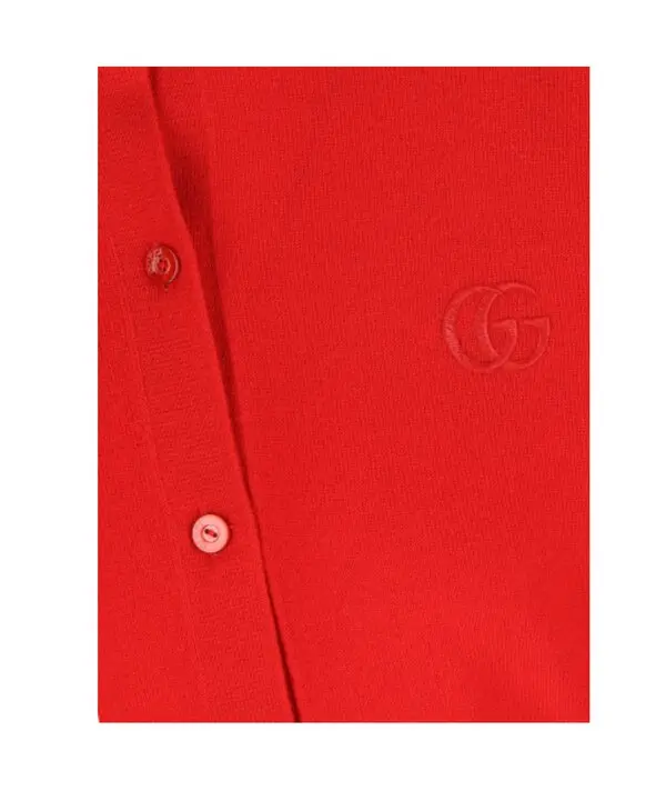 Gucci Double G Embroidered Knit Cardigan