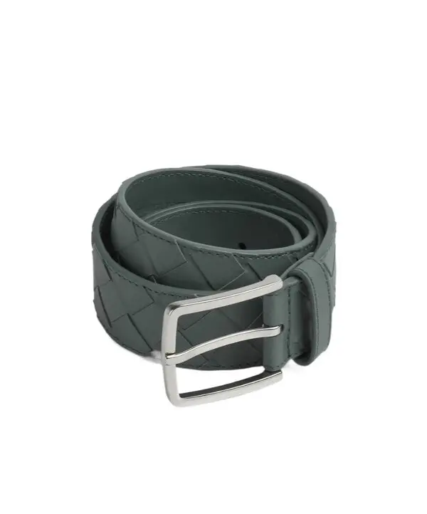 Bottega Veneta Intrecciato Leather Belt - Black