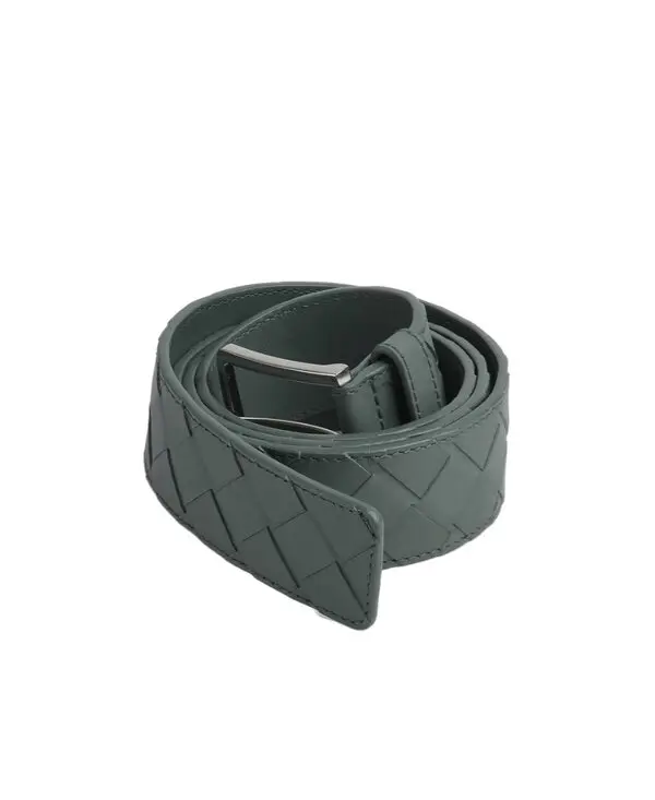Bottega Veneta Intrecciato Leather Belt - Black
