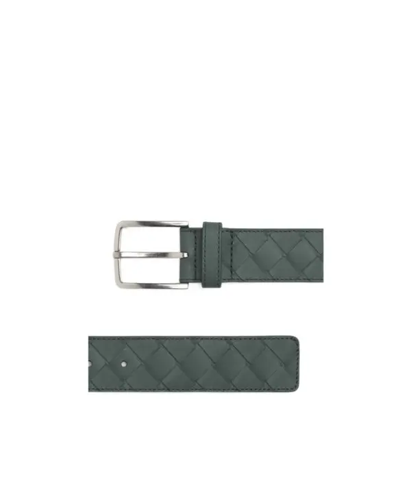 Bottega Veneta Intrecciato Leather Belt - Black