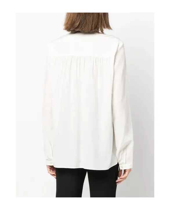 JOSEPH V-neck Silk Blouse With Pleated Details