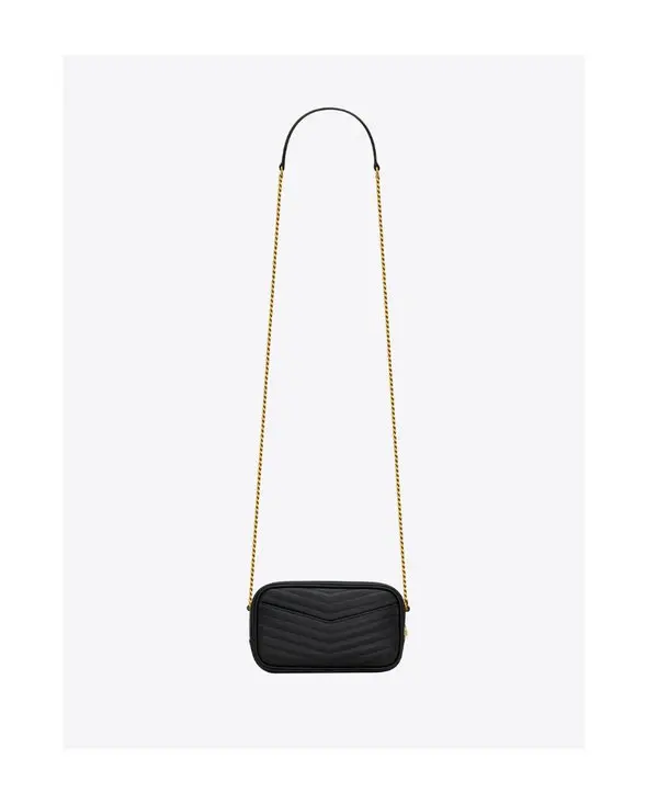 Saint Laurent Lou Mini Quilted Shoulder Bag With Cassandre Logo