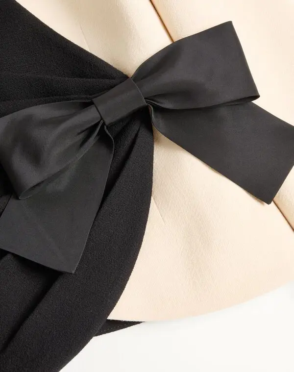 Valentino Garavani Wool Crepe Jacket With Contrasting Bow Detail