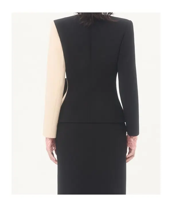 Valentino Garavani Wool Crepe Jacket With Contrasting Bow Detail