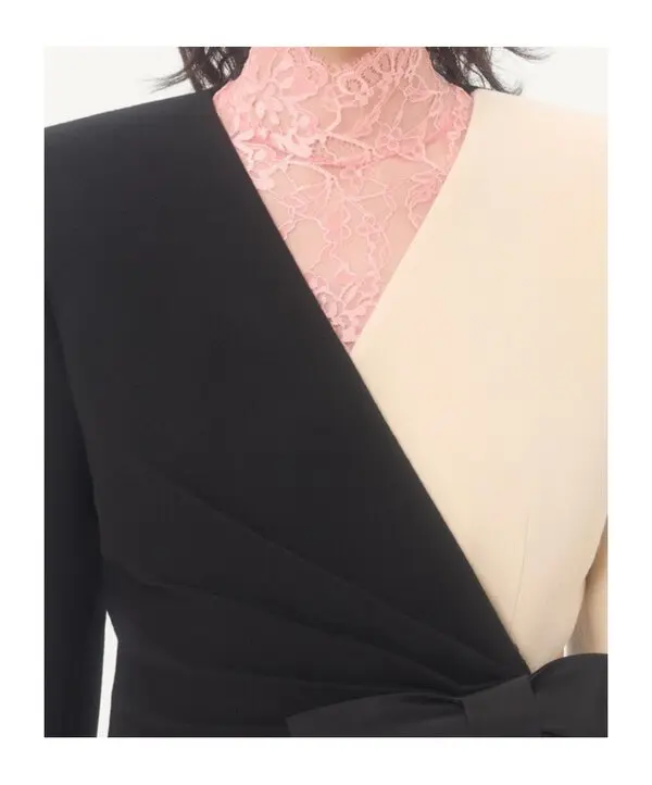 Valentino Garavani Wool Crepe Jacket With Contrasting Bow Detail