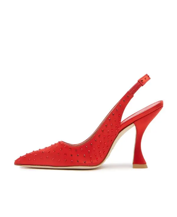 STUART WEITZMAN Embellished Slingback Pumps - Red