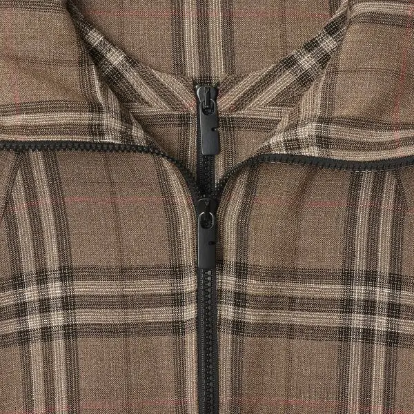 Burberry Checked Hooded Half-zip Jacket - Brush