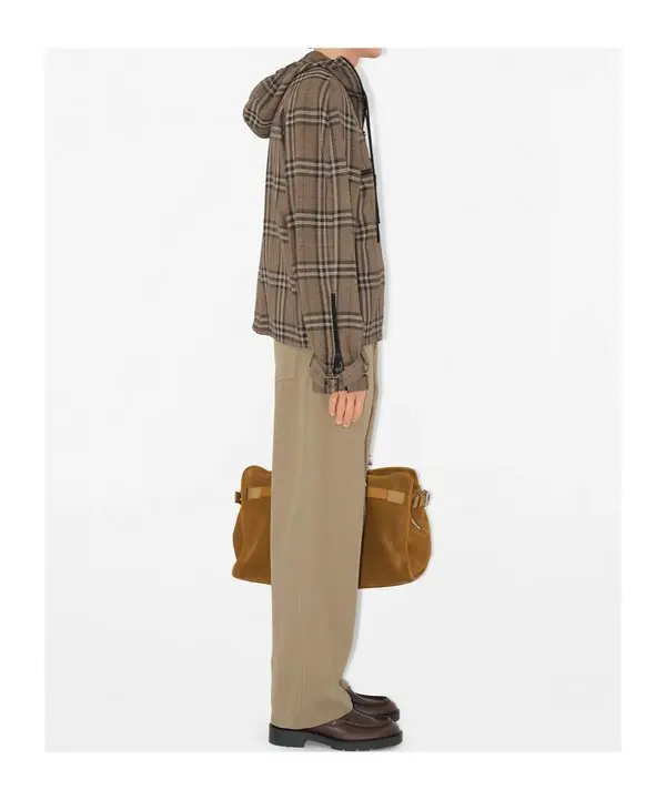Burberry Checked Hooded Half-zip Jacket - Brush