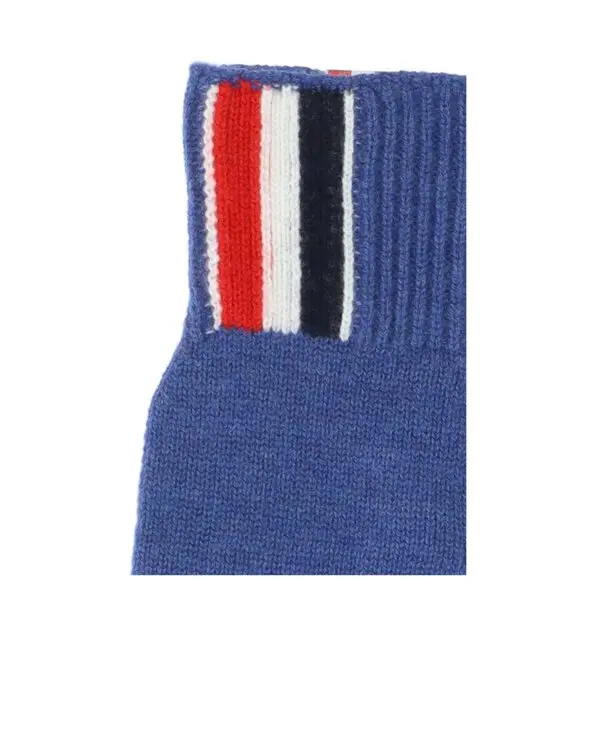 Thom Browne Rwb Intarsia Knitted Gloves