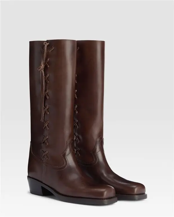 Paris Texas Square Toe Lace-up Boots