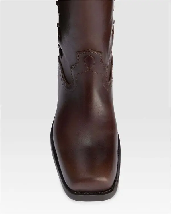 Paris Texas Square Toe Lace-up Boots