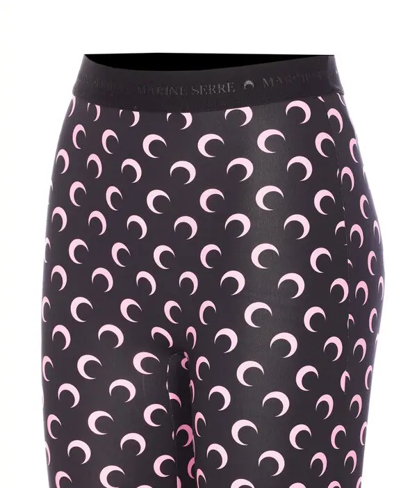 MARINE SERRE Fuseaux Moon-printed Leggings - Black