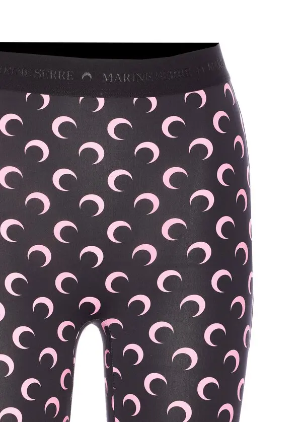 MARINE SERRE Fuseaux Moon-printed Leggings - Black
