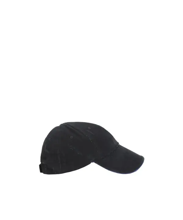 Balenciaga Logo Embroidered Baseball Cap - Black