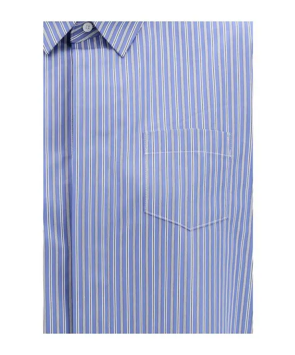 Sacai Striped Shirt With Mesh Sleeves