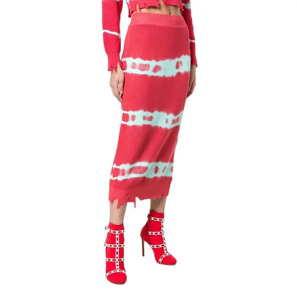 MSGM Logo Knitted Maxi Skirt